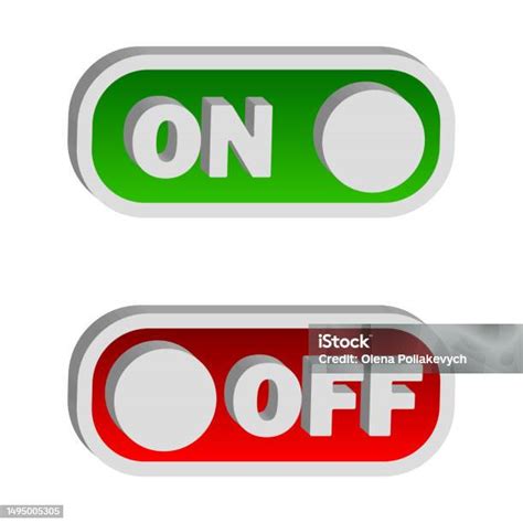 켜기 및 끄기 레터링 최신 장치로 스위치 버튼을 전환합니다 사용자 인터페이스 모형 또는 템플릿 벡터 그림입니다 개념에 대한 스톡 벡터 아트 및 기타 이미지 Istock