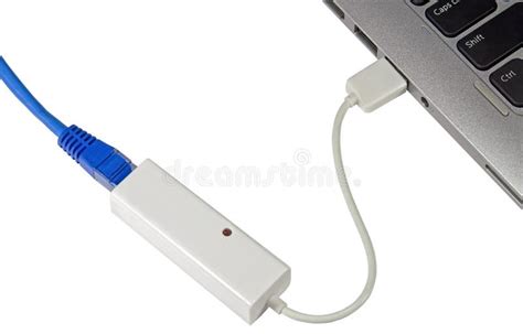 Twisted Pair Ethernet Network Cable Connected To Laptop Stock Photo Image Of Detached