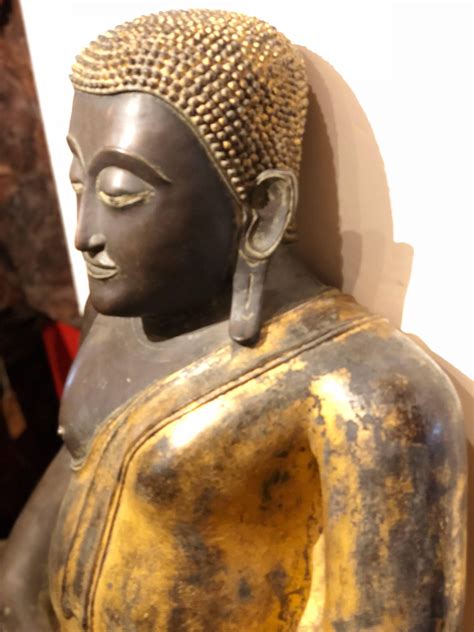 Gold Black Buddha Statue Bronze Thailand For Sale At 1stdibs Thailand