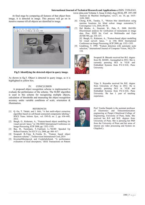 Feature Extraction Using Surf Algorithm For Object Recognition Pdf