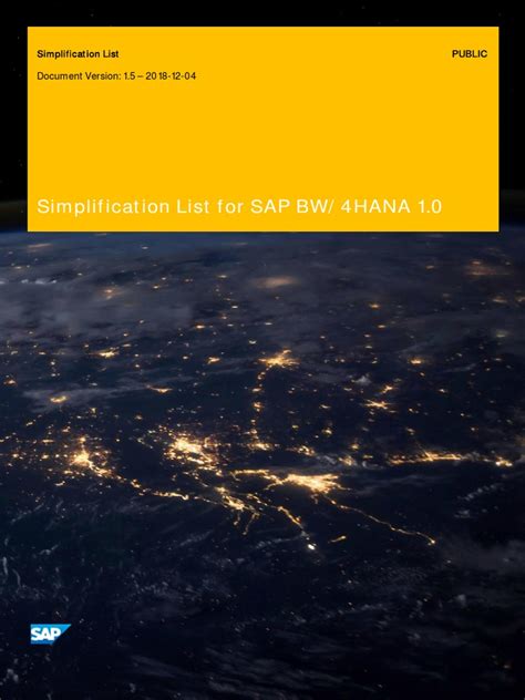 Sap Bw4hana 10 Simplification List Pdf