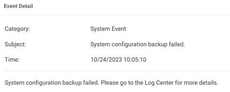System Configuration Backup Failed Rxpenology