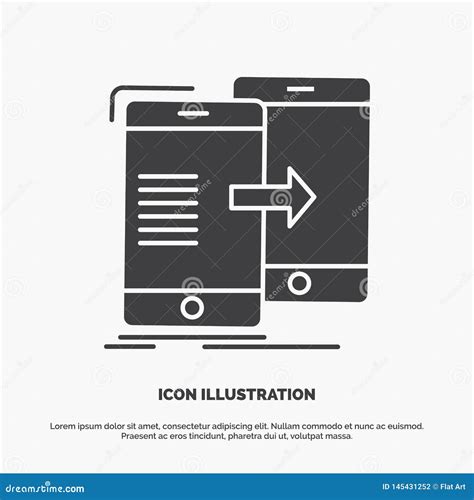 Data Sharing Sync Synchronization Syncing Icon Glyph Vector Gray Symbol For Ui And Ux