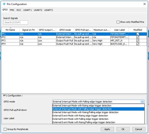 external interrupts in stm32cubemx on both rising falling electrical