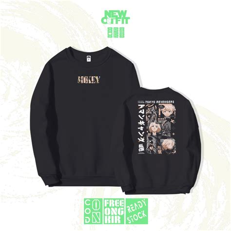 Jual Sweater Crewneck Switer Anime Pria Tokyo Revengers Mikey Geng Toman Sano Manjiro Tokyo