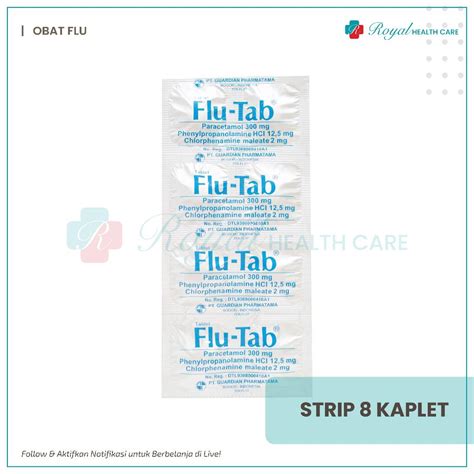 Jual Flu Tab Strip 8 Tablet Meringankan Flu Demam Dan Sakit Kepala