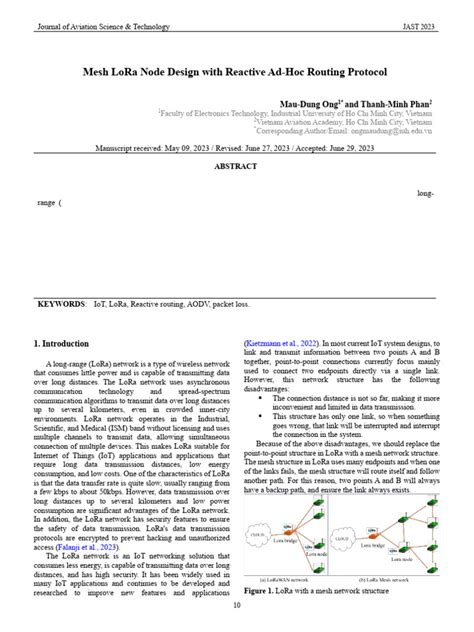 Mesh Lora Node Design With Reactive Ad Hoc Routing Protoco Pdf Computer Network Routing