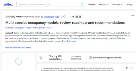 Multi‐species Occupancy Models Review Roadmap And Recommendations [scite Report]