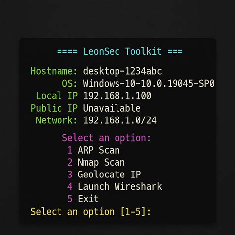 Leonsec Toolkit Python Network Scanner And Recon Utility By Bytesentinelsec