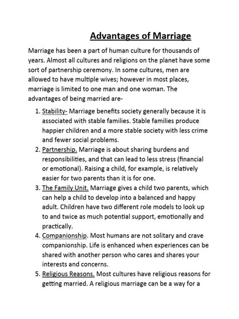Advantages Of Marriage Pdf Marriage Interpersonal Relationships