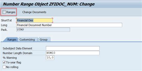 Number Range Object 4 Sapcodes