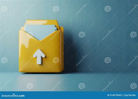 Computer File Folder With An Upward Arrow File Upload Data Storage Concept Stock Illustration