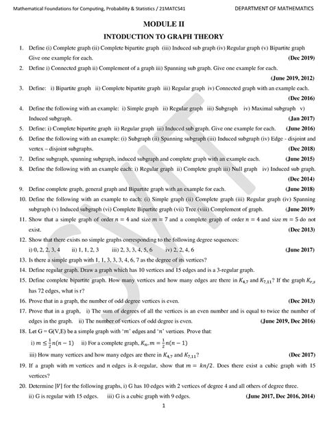 Module 2 Introduction To Graph Theory Qb Module Ii Intoduction To