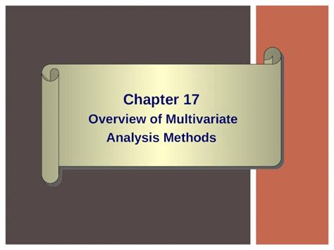 ppt chapter 17 overview of multivariate analysis methods dokumen tips