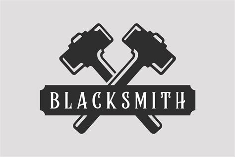 Blacksmith Hammer Logo Vintage Vector Graphic By Uzumakyfaradita
