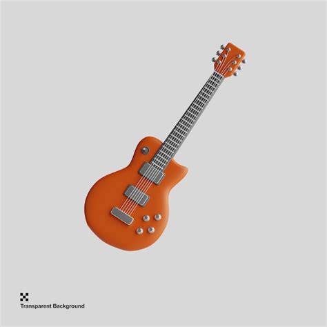 Premium Psd A 3d Illustration Of A Guitar A Stringed Instrument With