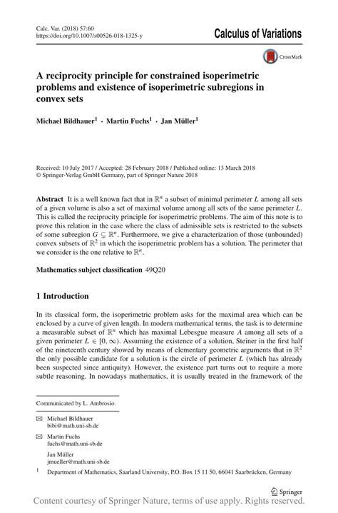 A Reciprocity Principle For Constrained Isoperimetric Problems And Existence Of Isoperimetric
