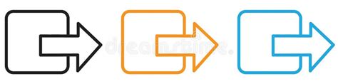 Logout Exit Vector Logo Set Collection For Web App Ui Stock Vector