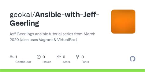 Github Geokai Ansible With Jeff Geerling Jeff Geerlings Ansible Tutorial Series From March