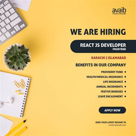 React Js Developer Frontend Avaib
