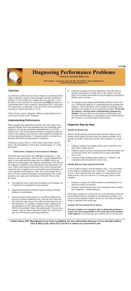 Diagnosing Performance Problems Getting To Root Causes Download Pdf