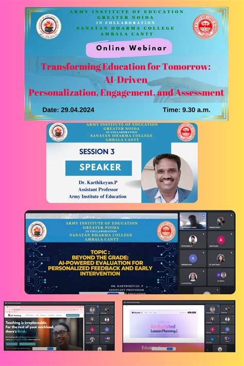 Dr Karthikeyan P On Linkedin Webinar Education Ai Assessment Personalizedlearning