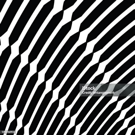 Texture With Bulge Black Oblique Geometric Forms Stock Illustration