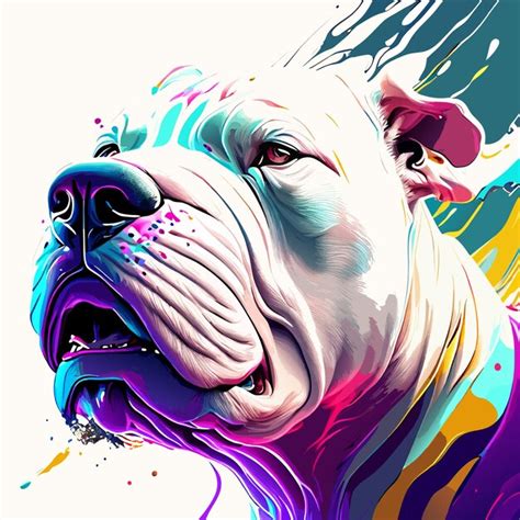 Premium Vector Splash Art An American Bully Head White Background