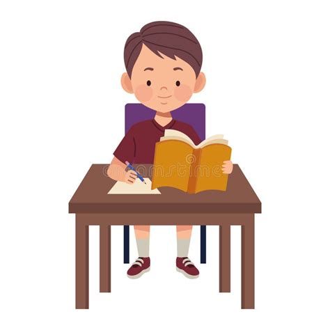 Student Drawing And Reading Stock Illustration Illustration Of Life