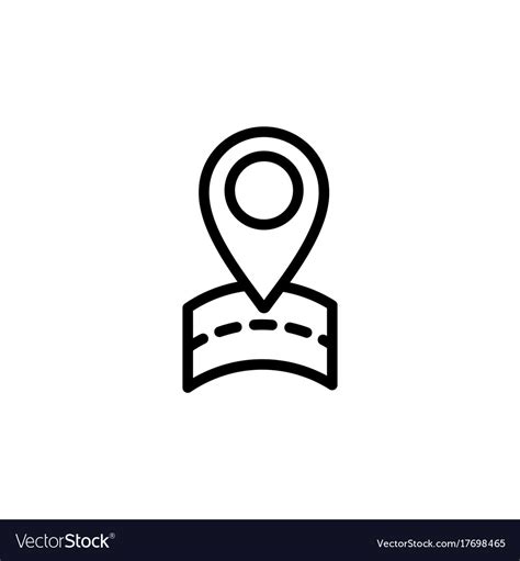 Thin Line Google Map Pin Point Location Icon Vector Image