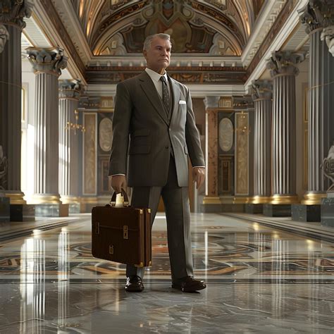 Premium Photo Distinguished Diplomat In Grand Hall Symbol Of International Representation And