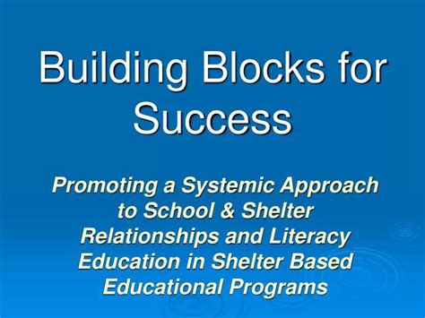Ppt Building Blocks For Success Powerpoint Presentation Free