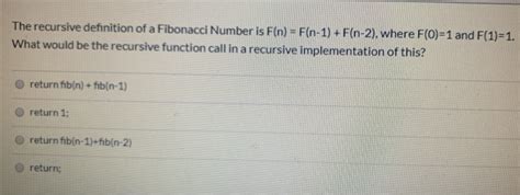 Solved If You Try To Solve A Problem Recursively You Should