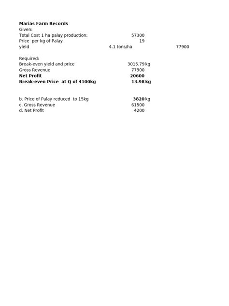 Break Even Analysis Pdf