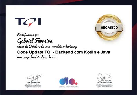 Bootcamp Dio Code Update Tqi Backend Com Kotlin E Java