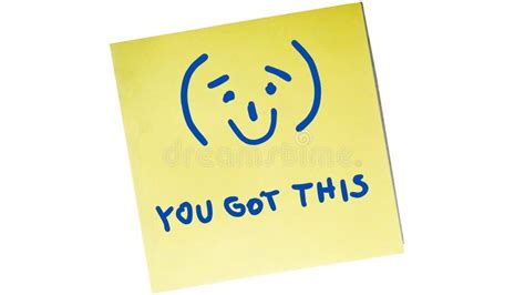 Yellow Post It Note Showing Positive Encouragement Message Stock