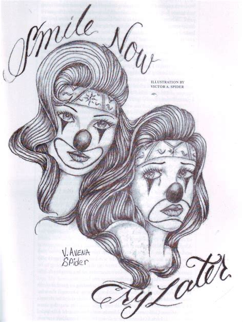 Chicano Smile Now Cry Later Drawings