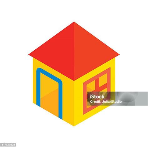 장난감 집 등대 3d 아이콘 귀여운에 대한 스톡 벡터 아트 및 기타 이미지 귀여운 놀이 등측투영법 Istock
