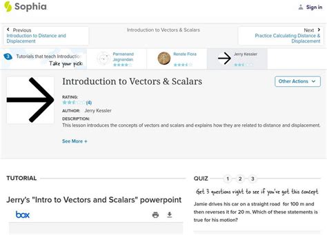 Sophia Introduction To Vectors And Scalars Lesson 3 Ppt For 9th 10th Grade Lesson Planet