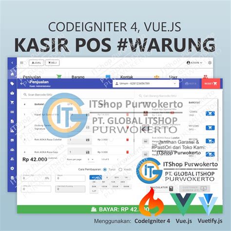 jual source code aplikasi web kasir pos edisi toko warung codeigniter 4