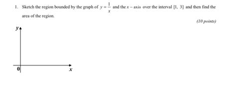 Solved 1 Sketch The Region Bounded By The Graph Of Y Chegg Com