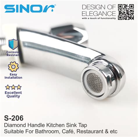 Sinor S 206 Diamond Handle Bathroom Faucet Pillar Mounted Basin Tap Sinor