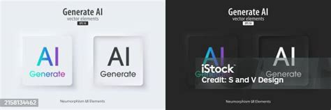 흑백 중성체 스타일의 제너레이티브 Ai 세트 활성 및 비활성 버튼 기계 학습 개념 Ai는 명령 프롬프트를 통해 입력하여 아이디어를 생성합니다 Ui Ux 디자인 벡터