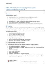 Assignment 4 Linear Regression V3 Docx Babe Name DATA 320 Module 4 Linear Regression Model