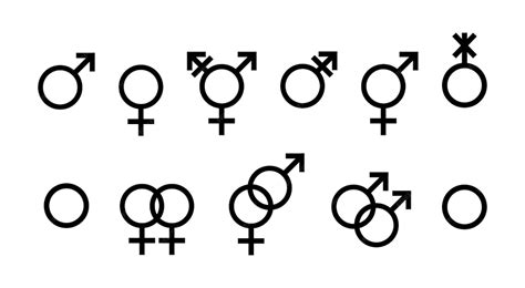 Premium Vector Gender Symbol Set Black Pictogram Male And Female Sign