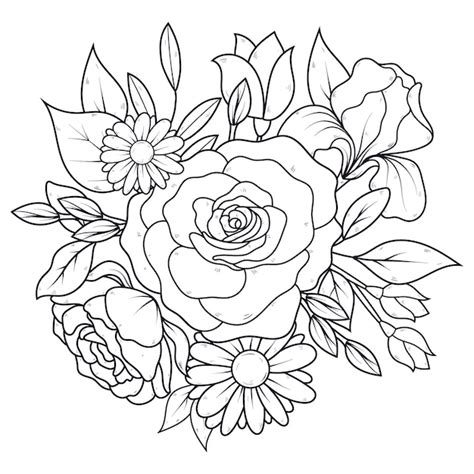 손으로 그린 꽃 일러스트레이션 무료 벡터