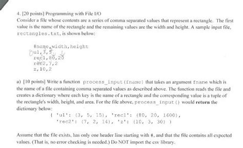 Solved 4 20 Points Programming With File 1o Consider A