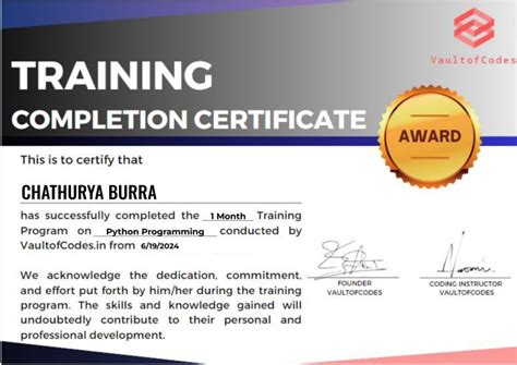 Chathurya Burra On Linkedin Connections Pythonprogramming Vaultofcodes Internshipcompletion