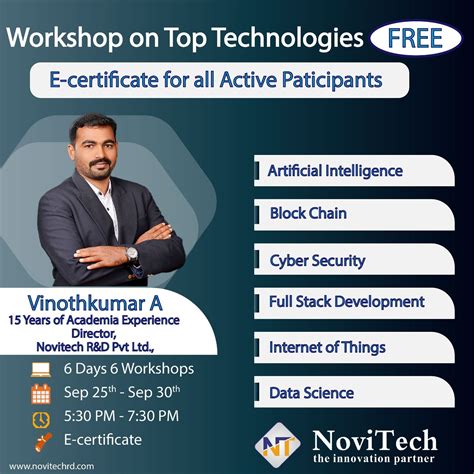 Novitech Randd Pvt Ltd 🎉 Exciting News Get A Free E Certificate For