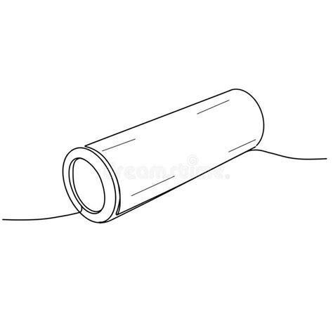 A Simple Line Drawing Of A Cylindrical Object With An Elongated Body